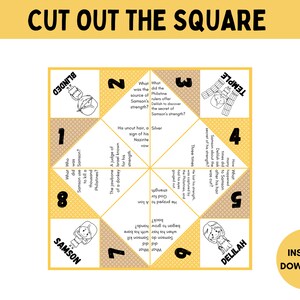 Samson Bible Story, Printable Cootie Catcher, Sunday School Craft, Kids ...