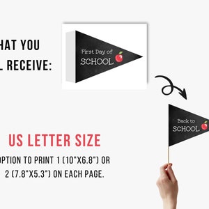 First Day of School Pennant Flags, Printable Back to School Flags, 1st ...