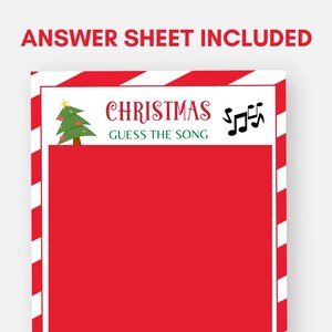 Christmas Song Game, Printable Holiday Activity, Fun Family Game Night ...