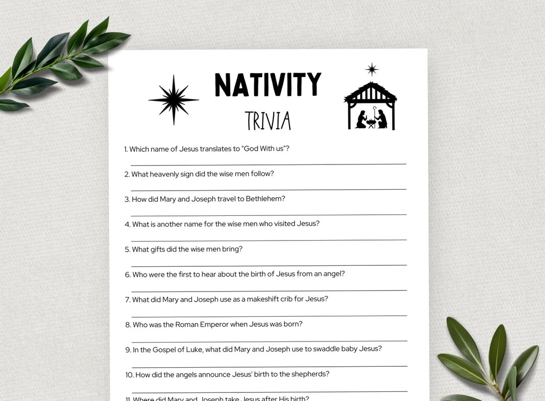 Nativity Trivia, Printable Youth Group Game, Christian Christmas ...