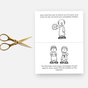 Jesus Heals a Man With a Withered Hand, Printable Mini Bible Book ...
