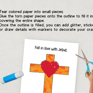 Fall in Love With Jesus, Printable Fall Christian Craft, Cut and Glue ...