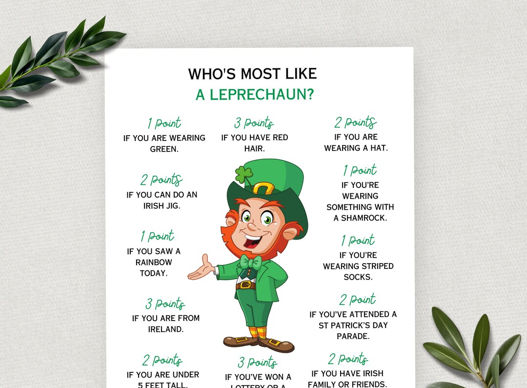 Who is Most Like a Leprechaun, Fun St Paddys Activity for Kids and ...