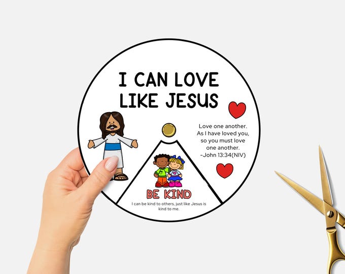 Love Like Jesus Activity Wheel: Christian Kids Craft (PDF & JPG) - Etsy ...