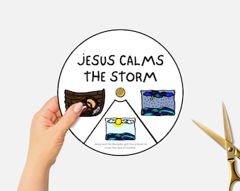 Jesus Calms the Storm Coloring Wheel, Printable Sunday School Lesson ...