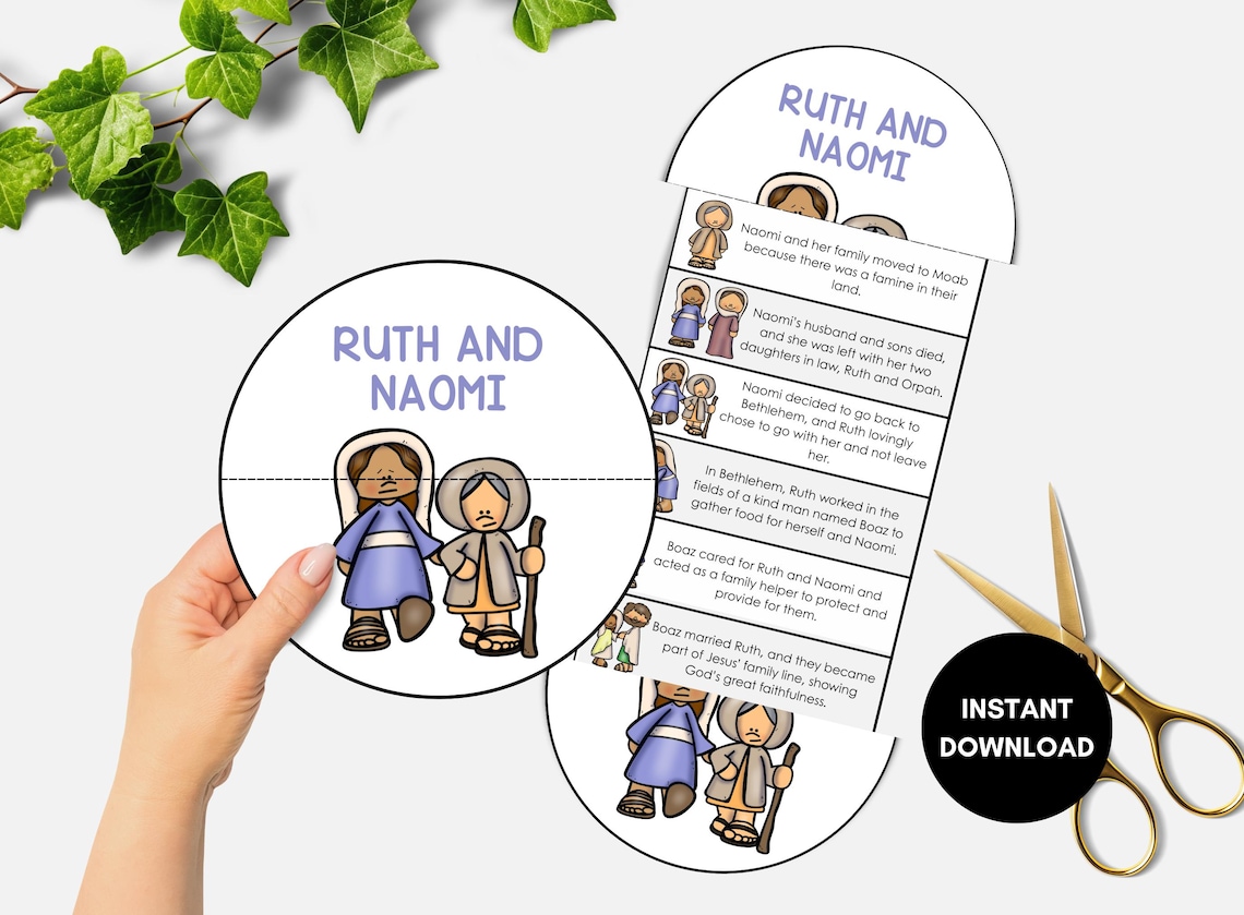The Story of Ruth and Naomi, Folding Surprise Bible Craft Printable ...