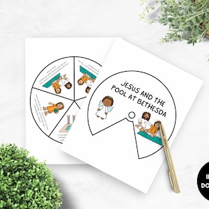 Jesus and the Pool at Bethesda, Printable Bible Coloring Wheel ...
