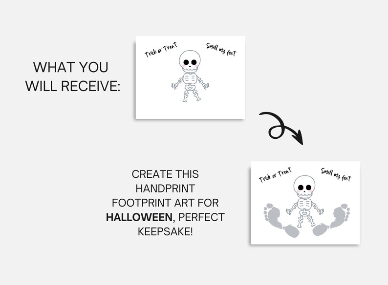 Halloween Handprint Art, Skeleton Printable Baby Handprint Craft ...