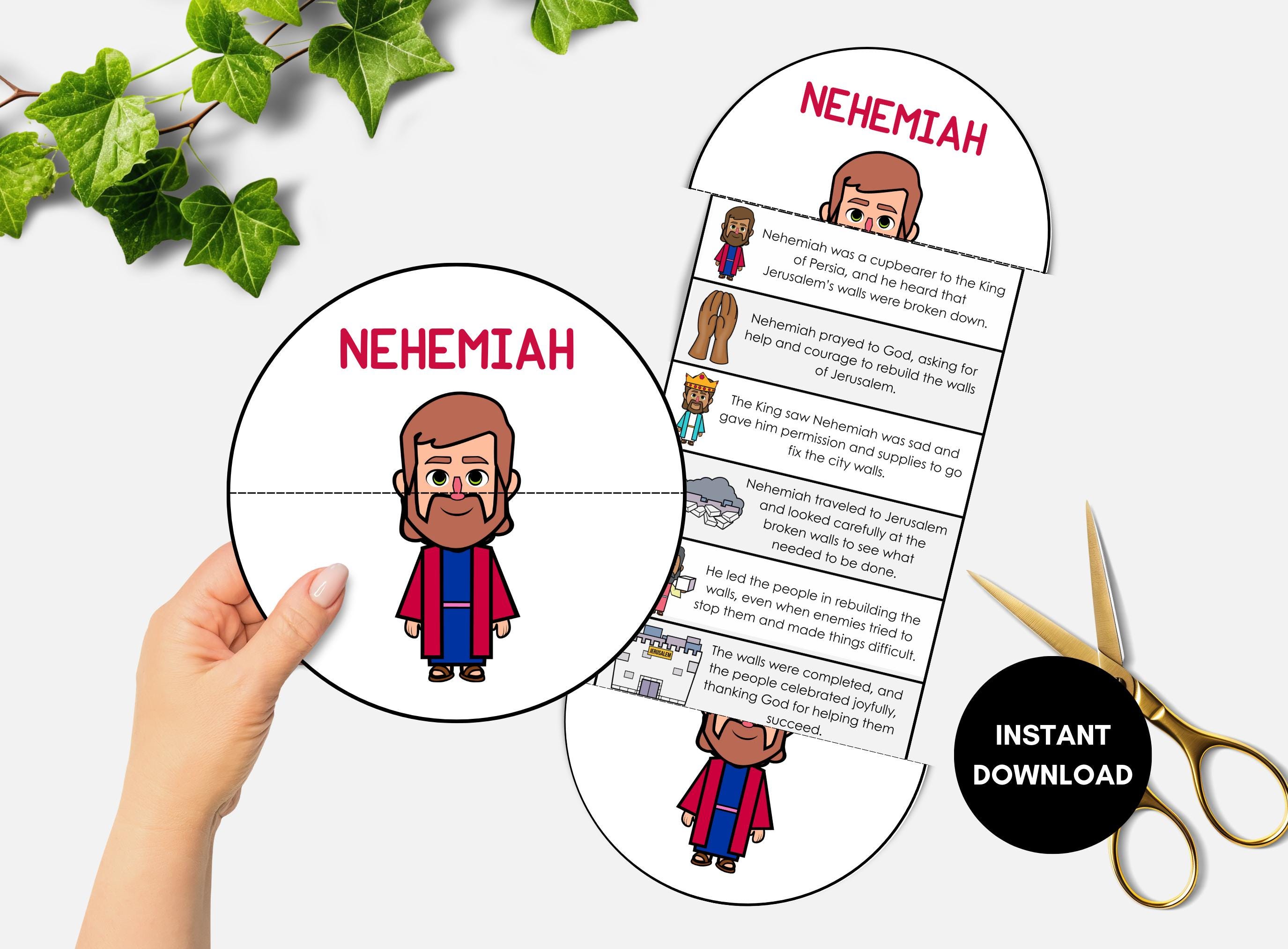 Nehemiah, Folding Surprise Bible Craft Printable, Kids Bible Study ...