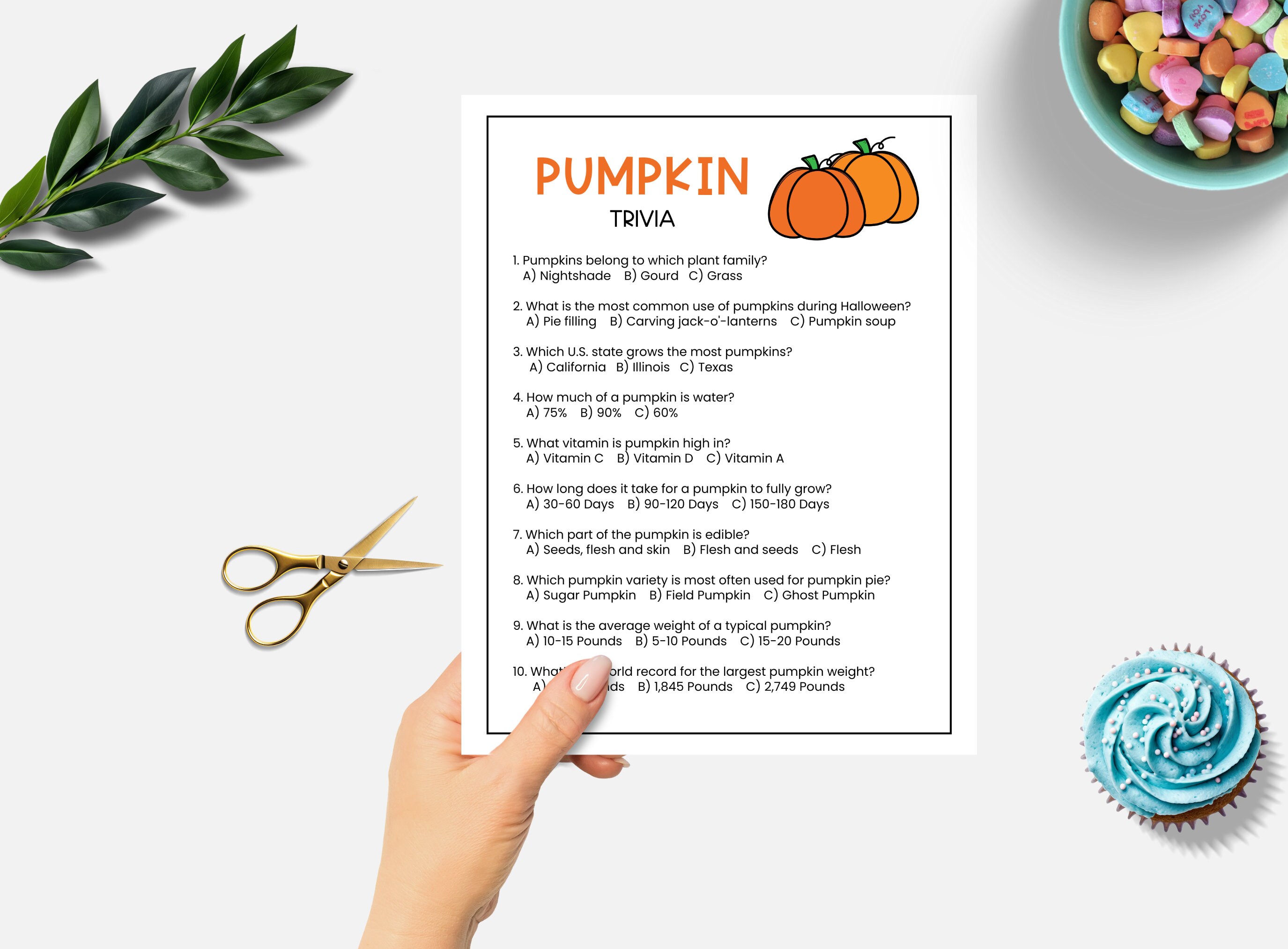 Pumpkin Trivia, Printable Halloween/thanksgiving Trivia Game, Trivia ...