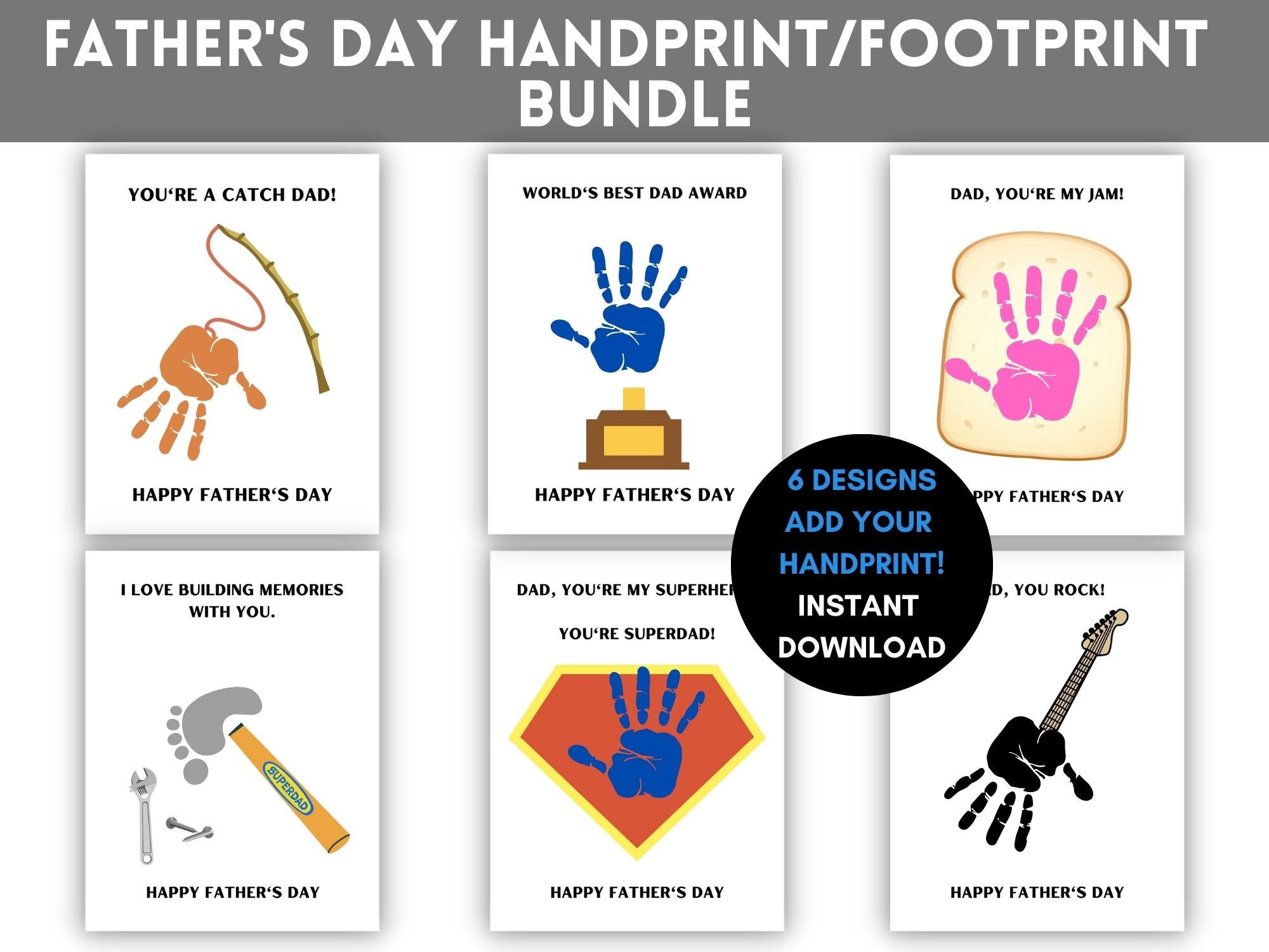 Fathers Day Handprint Printable, Kids Handprint Craft, Handprint Art ...