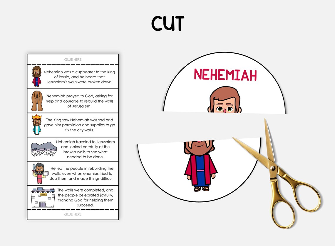 Nehemiah, Folding Surprise Bible Craft Printable, Kids Bible Study ...