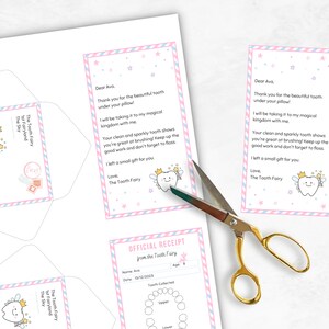 Printable Mini Tooth Fairy Letter and Receipt, Editable First Lost ...