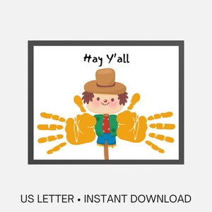 Fall Handprint Art, Printable Autumn Handprint Craft, Kids Toddler ...