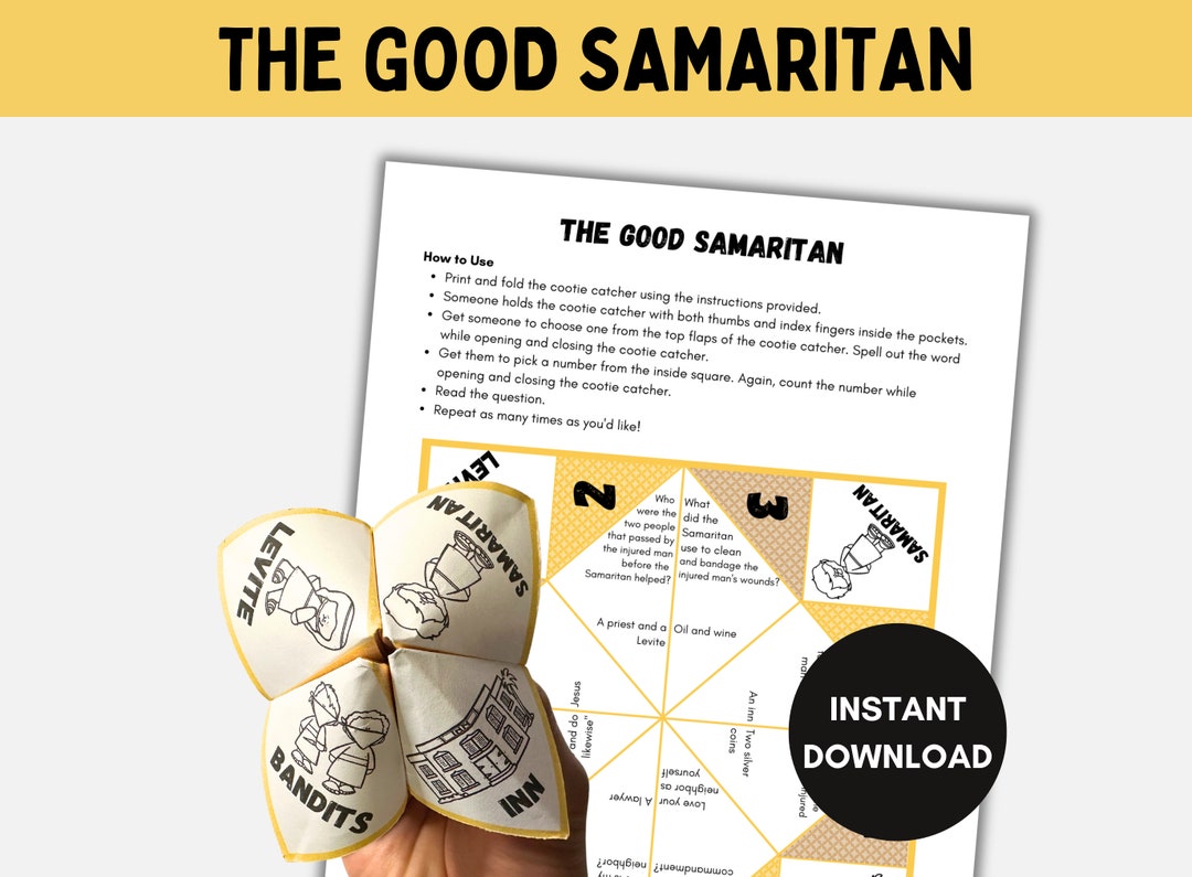 The Good Samaritan Bible Lesson, Printable Cootie Catcher, Sunday ...