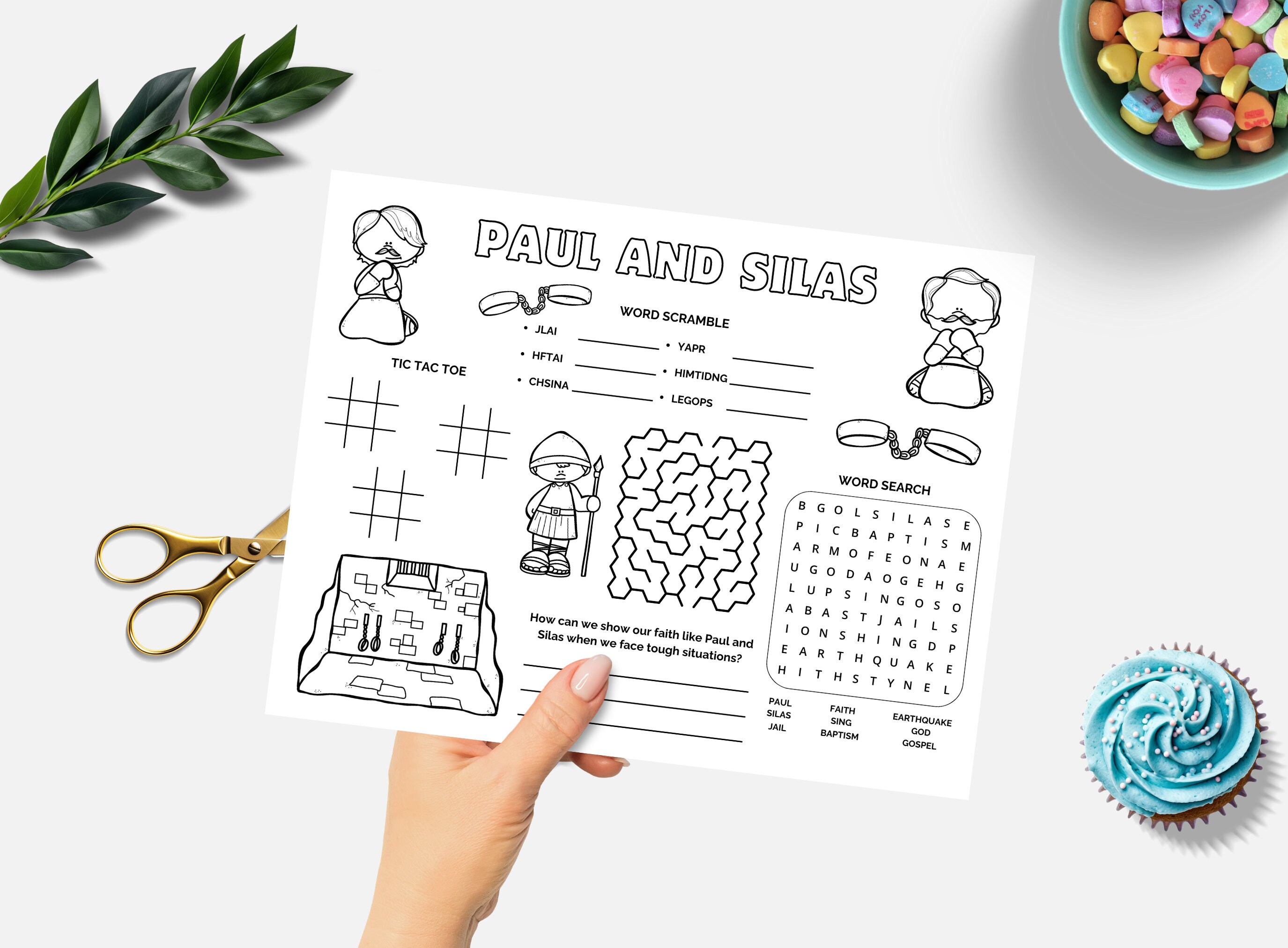 Paul and Silas, Printable Bible Activity Placemat, Sunday School, Kids ...