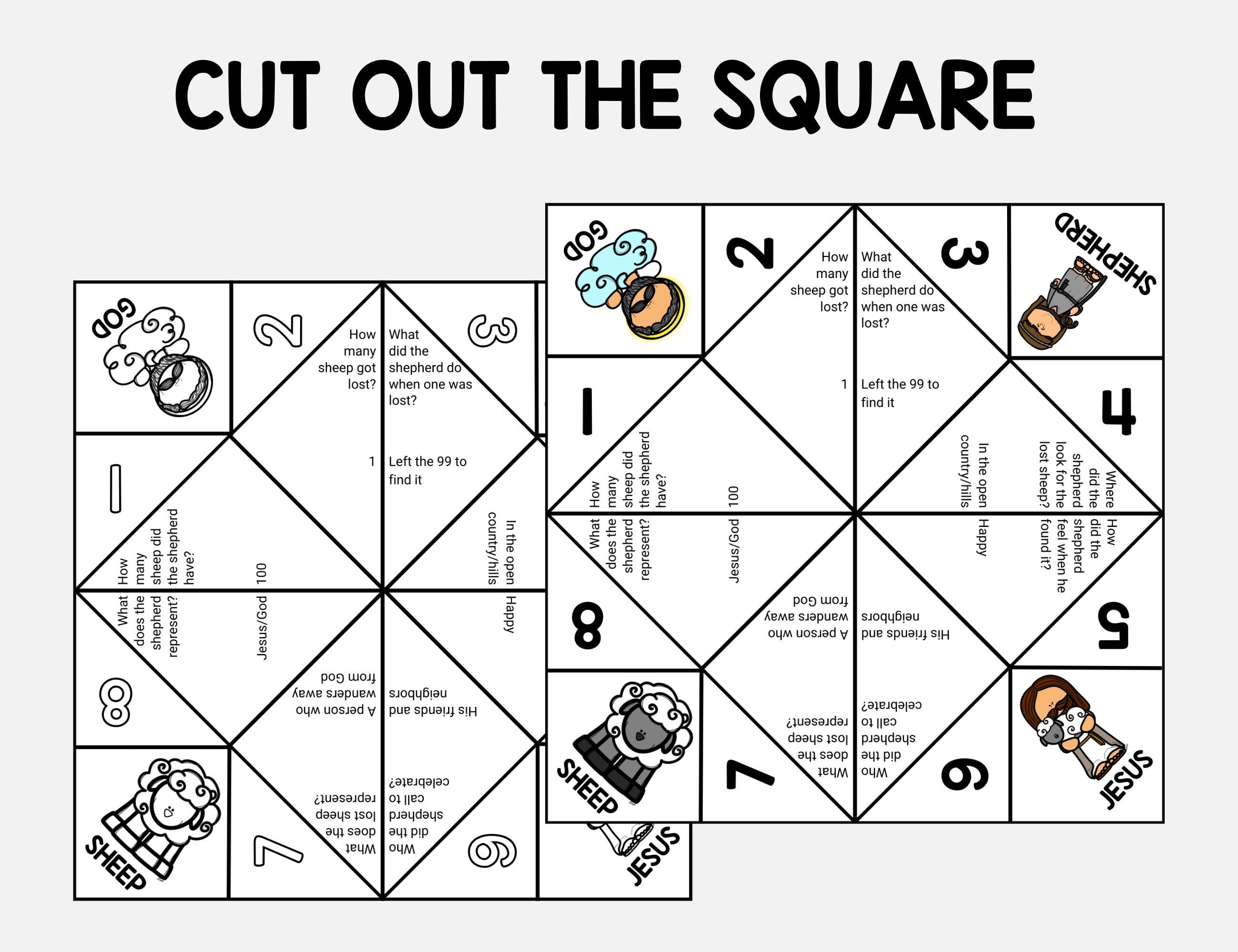 The Lost Sheep, Printable Jesus' Parables Cootie Catcher, Sunday School ...