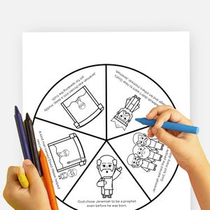 Prophet Jeremiah, Printable Bible Coloring Wheel, Sunday School Craft ...