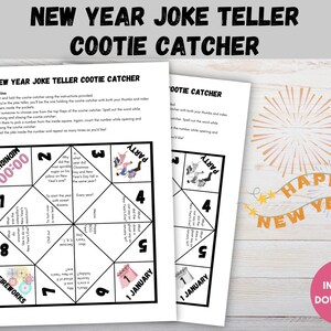 New Year Joke Teller, Printable Cootie Catcher, New Year Eve Jokes, New ...