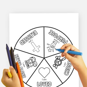 Who I Am in Christ, Printable Bible Coloring Wheel, Identity in Christ ...
