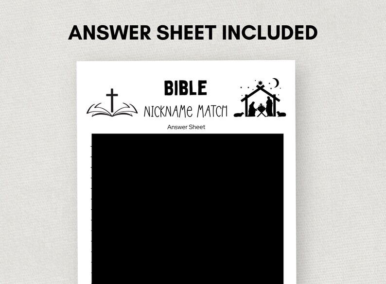 Printable Bible Nickname Matching Game, Bible Games, Fun Christian ...