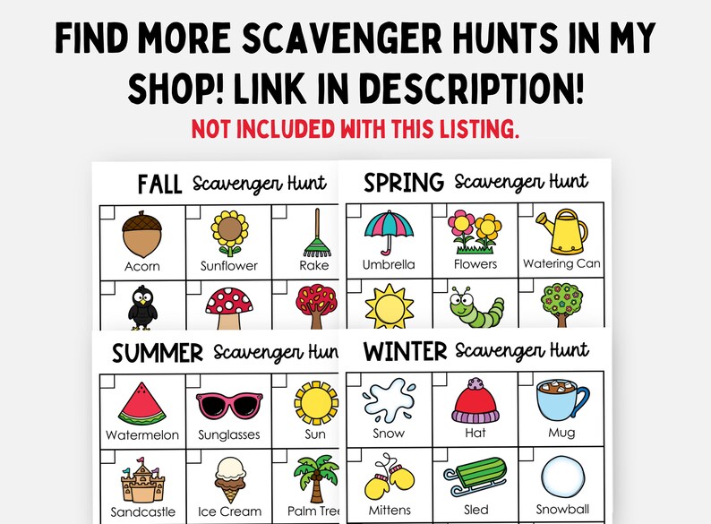 Summer Scavenger Hunt, Printable Outdoor Scavenger Hunt, Kids Scavenger ...
