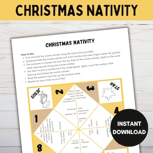 Christmas Nativity Bible Story Activity, Sunday School Craft, Birth of ...
