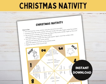 Christmas Nativity Bible Story Activity, Sunday School Craft, Fortune ...