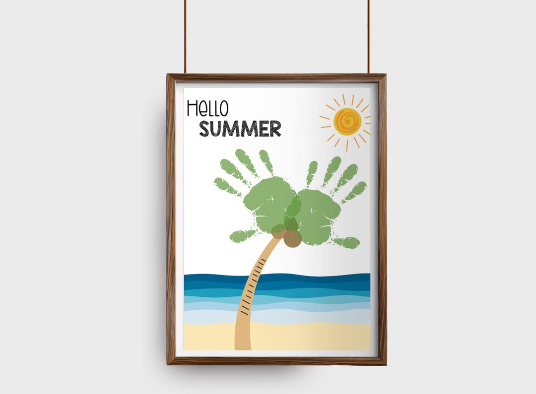 Summer Handprint Art, Easy Palm Tree Handprint Craft, Toddler Baby ...
