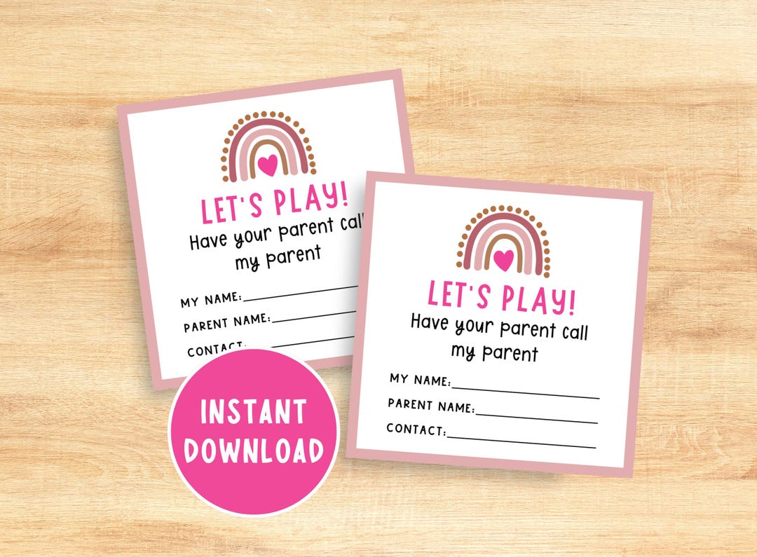 Play Date Cards, Cute Kids Business Cards, Let's Play Kids Calling ...