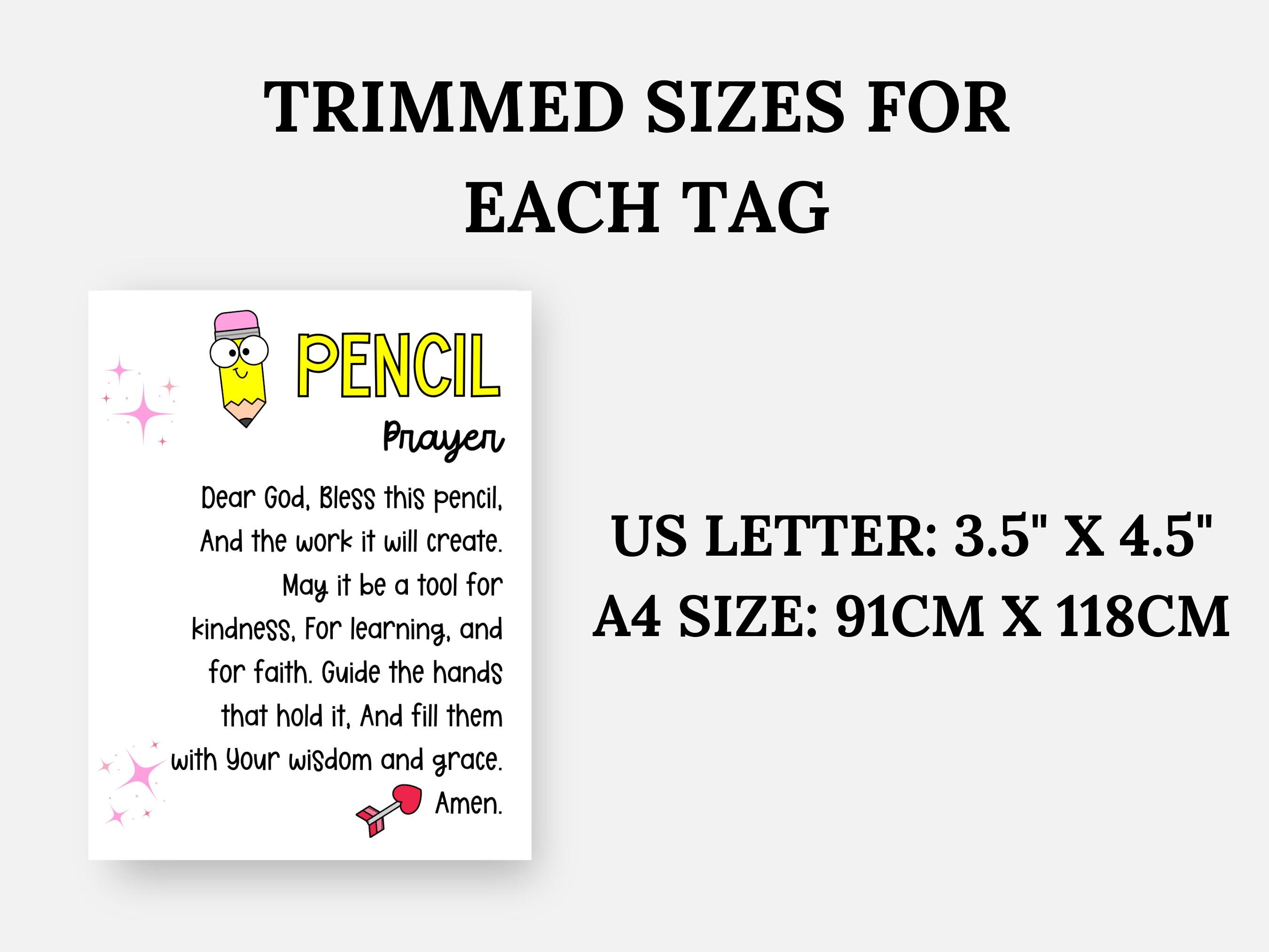Pencil Blessing Gift Tag, Pencil Prayer Card, Church Printable ...