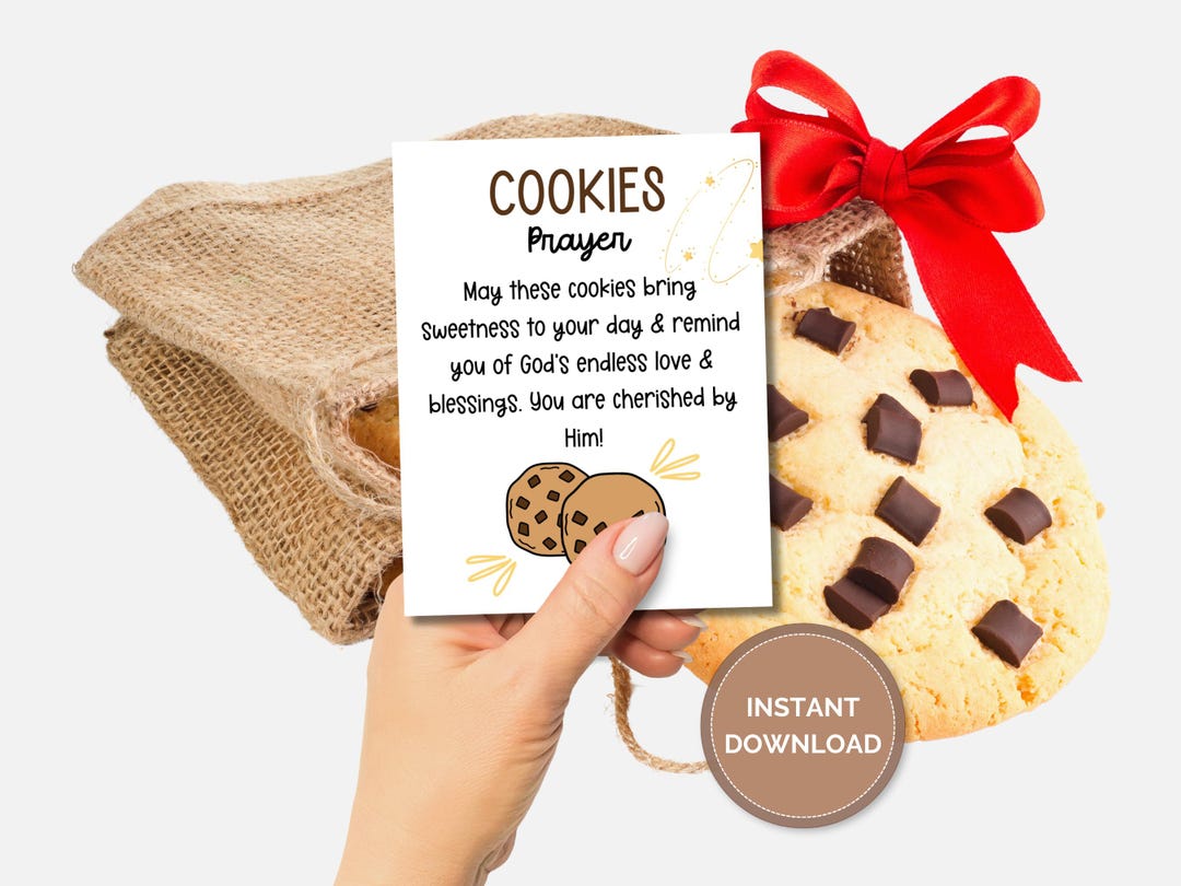 Cookies Prayer Tag, Printable Cookie Exchange Prayer Card, Religious ...