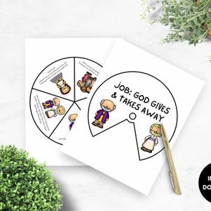 The Story of Job, Printable Bible Coloring Wheel, Sunday School Craft ...