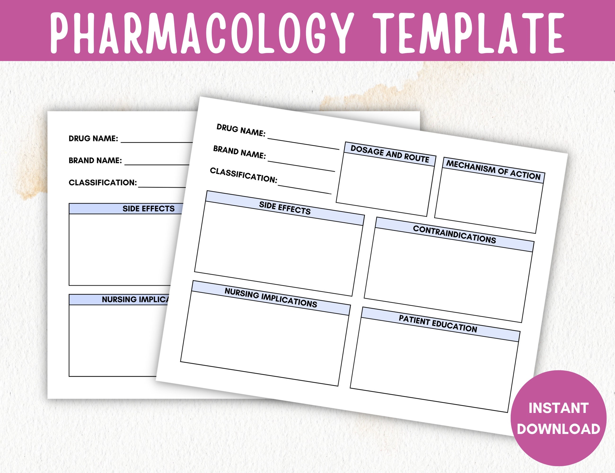 Printable Nursing Student Pharmacology, Pharmacology Study Guide ...