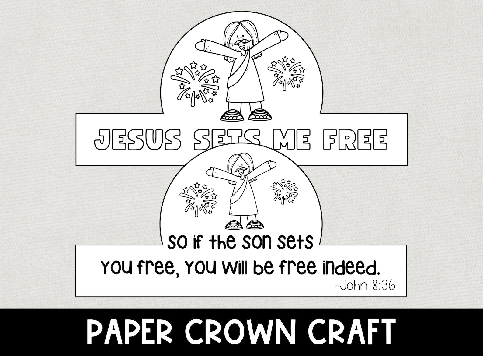 Freedom in Jesus, Printable 4th of July Faith Crown, Easy Sunday School ...
