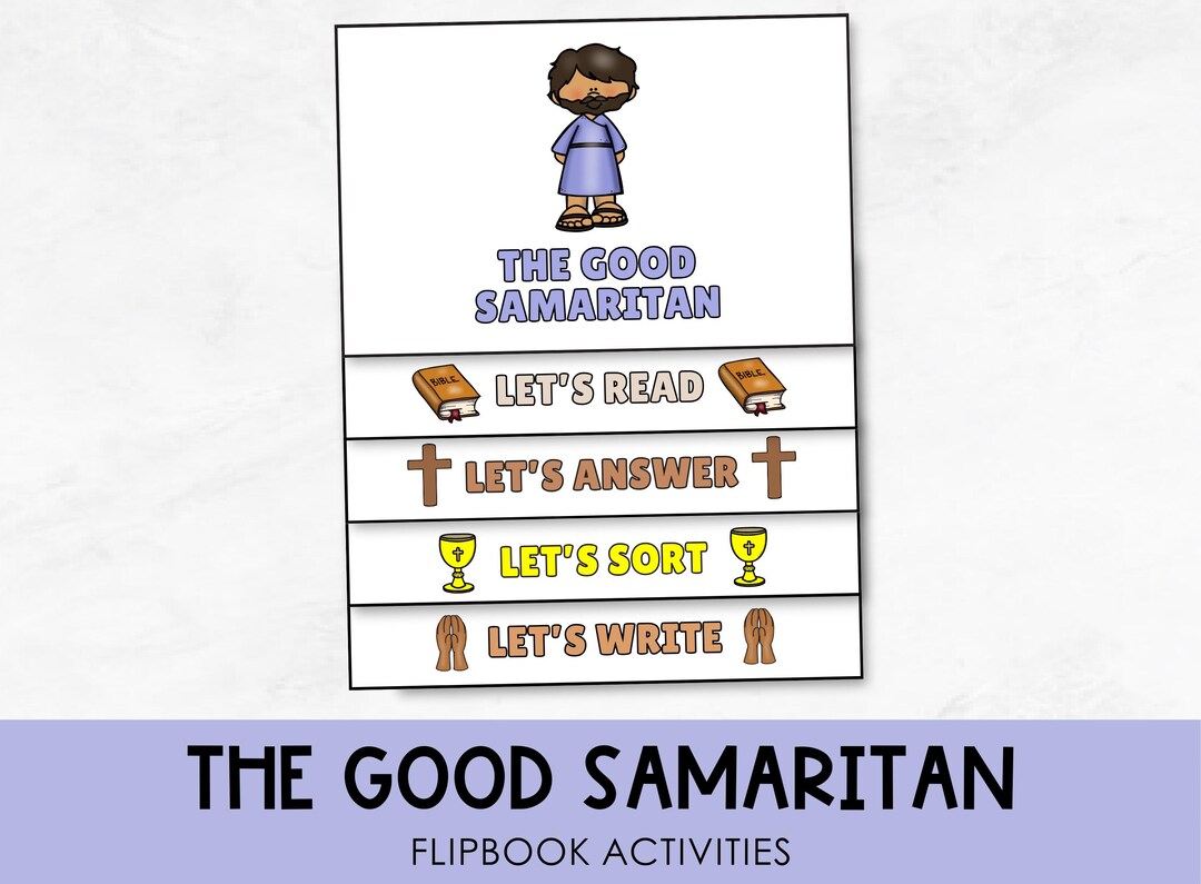 The Good Samaritan, Printable Bible Flipbook, Sunday School Craft, Kids ...