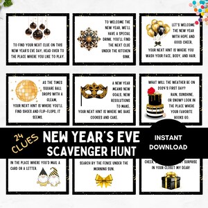 New Year's Eve Scavenger Hunt, Printable Indoor and Outdoor Treasure ...