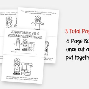 Jesus Talks to a Samaritan Woman at the Well, Printable Half Page Mini ...