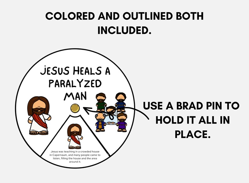 Jesus Heals a Paralyzed Man, Miracles of Jesus, Printable Bible ...