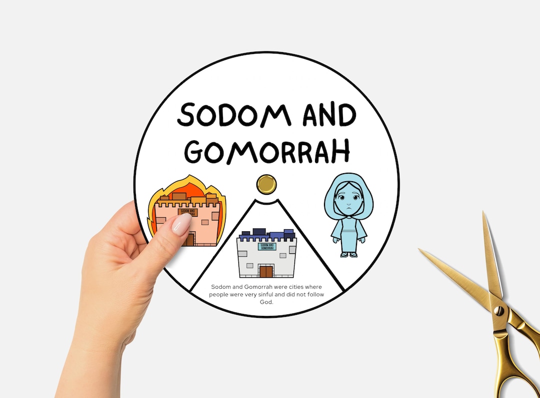 Sodom and Gomorrah, Printable Bible Coloring Wheel, Sunday School Craft ...