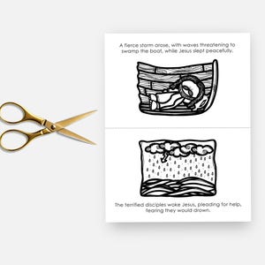 Jesus Calms the Storm, Miracles of Jesus, Printable Mini Bible Book ...