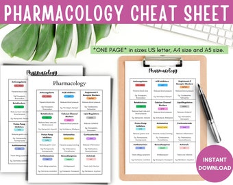 Pharmacology Template Nursing School Printable Fillable - Etsy