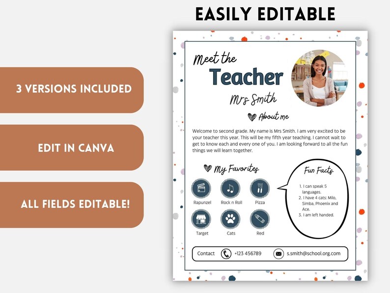 Meet the Teacher, Editable Meet the Teacher Template, School Newsletter ...