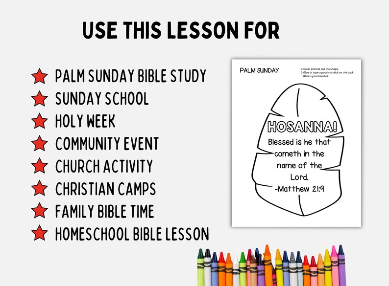 Palm Sunday, Printable Hosanna Bible Craft, Easy Holy Week Craft ...