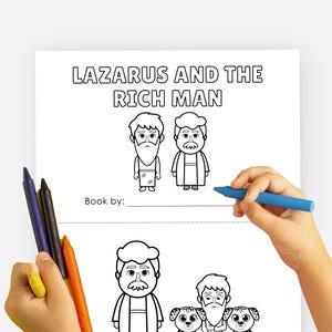 Lazarus and the Rich Man, Printable Mini Bible Book, Sunday School ...