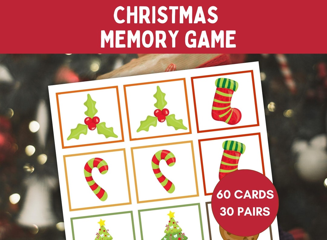 Christmas Memory Game, Memory Card Game, Christmas Memory Match Game ...