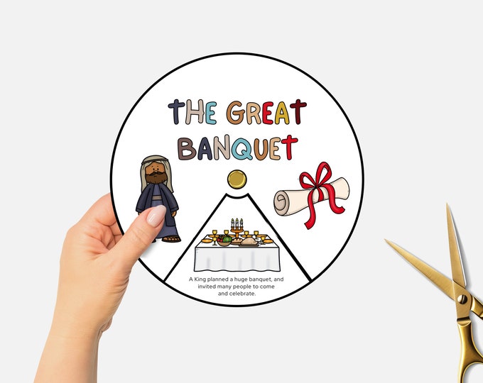 Great Banquet Parable Bible Wheel Craft | Luke 14:15–24 Printable for ...