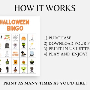 Halloween Bingo, 50 Cute Halloween Bingo Cards, Printable Classroom ...