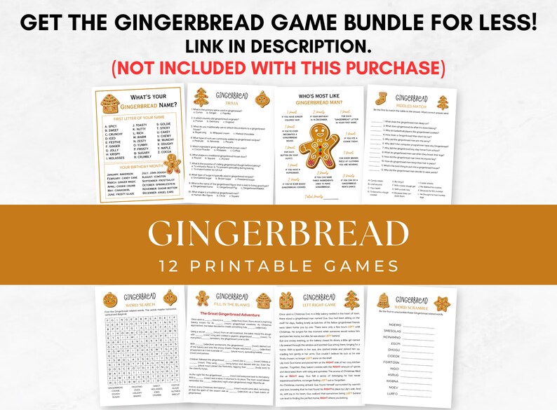What's Your Gingerbread Name, Fun Gingerbread Party Game for Kids and ...