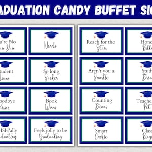 Graduation Candy Bar, Grad Party Favors, Candy Buffet Labels and Sign ...